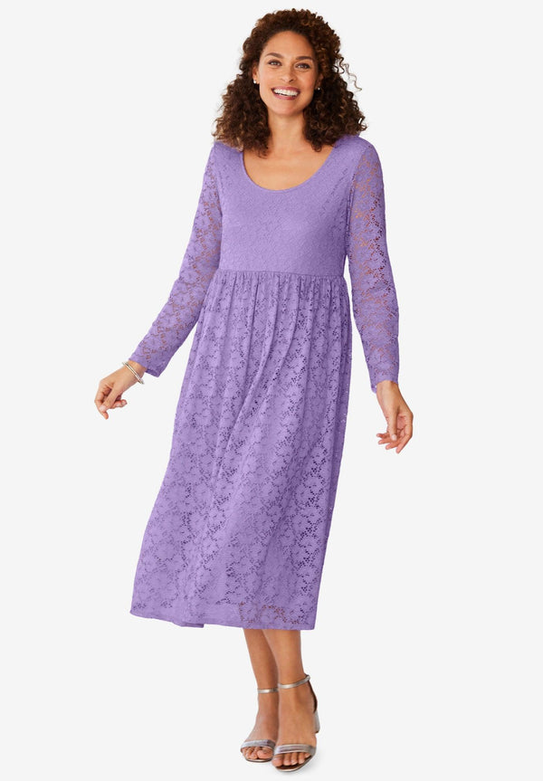 Lace Empire Dress | Woman Within – One Stop Plus