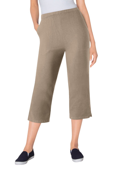 Fineline Stretch Denim Pull-On Capri Jeans | Woman Within – One Stop Plus