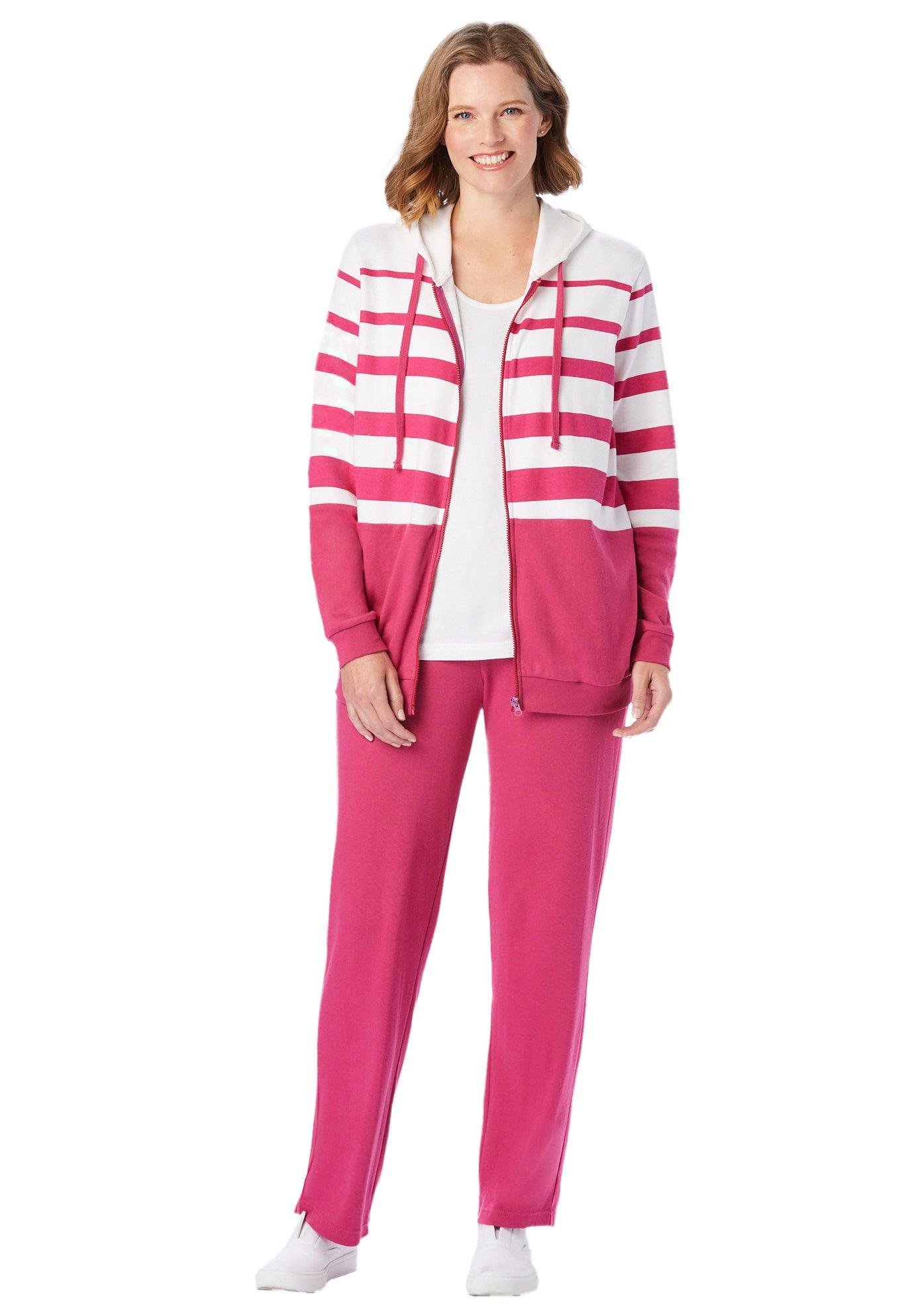 Striped Full Zip Sweatshirt Set | Woman Within – One Stop Plus
