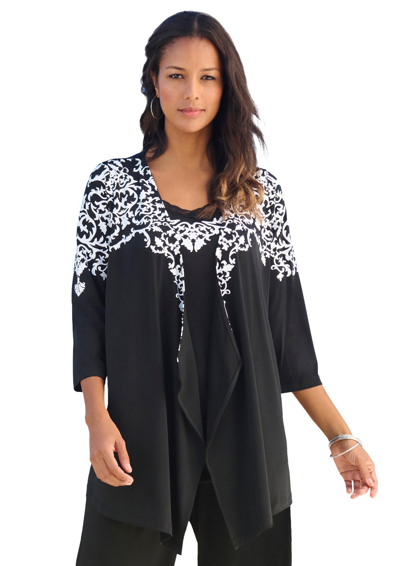 Ultrasmooth Fabric® Cardigan and Tank Set | Roaman's – One Stop Plus
