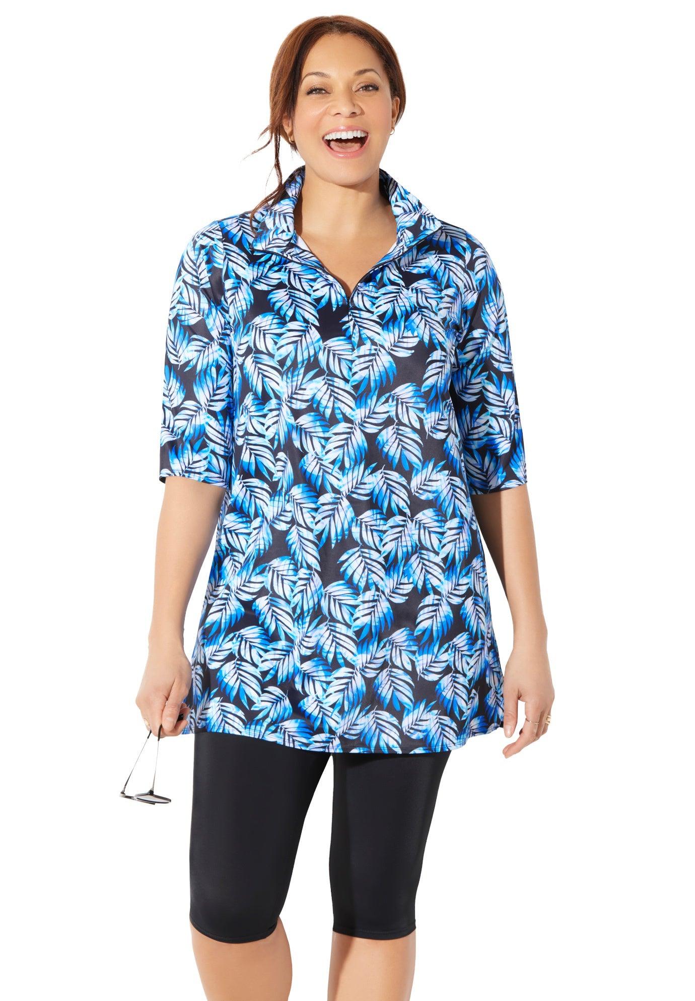 Sun Resistant Quarter Zip Swim Top | Swimsuits For All – One Stop Plus